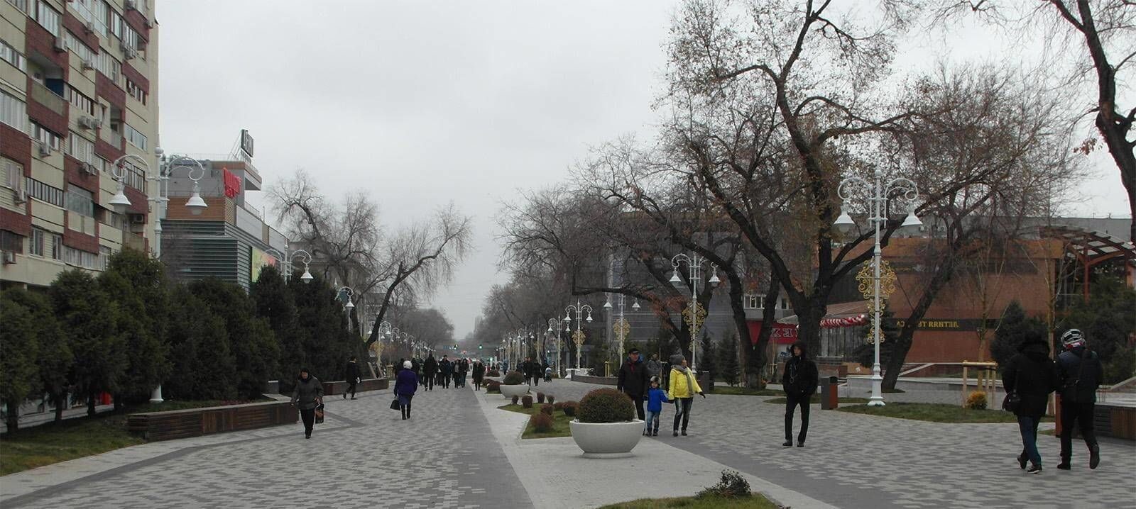 Arbat pedestrian street in Almaty
